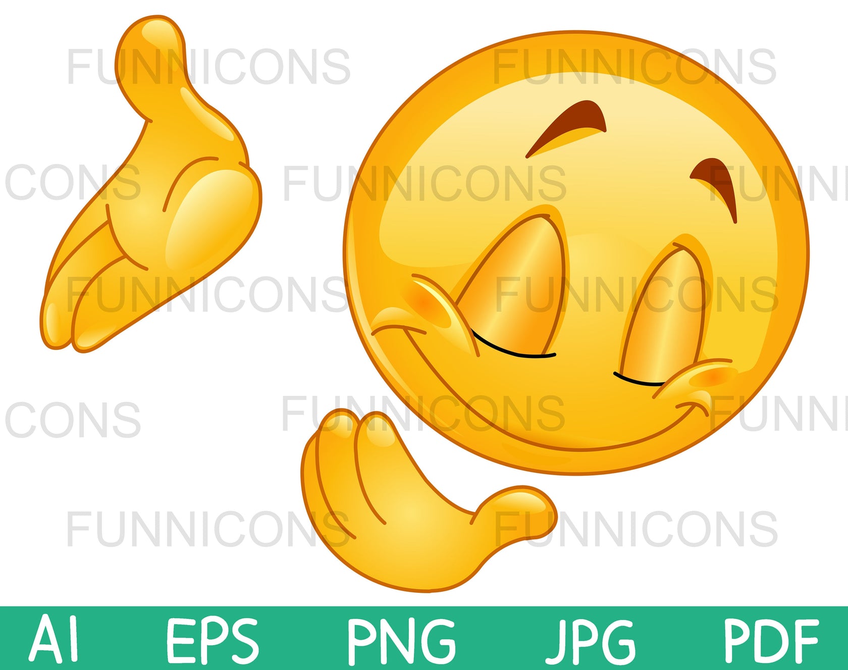 Emoji Showing a Bowing Down or Thank you Gestures, Vector clipart.