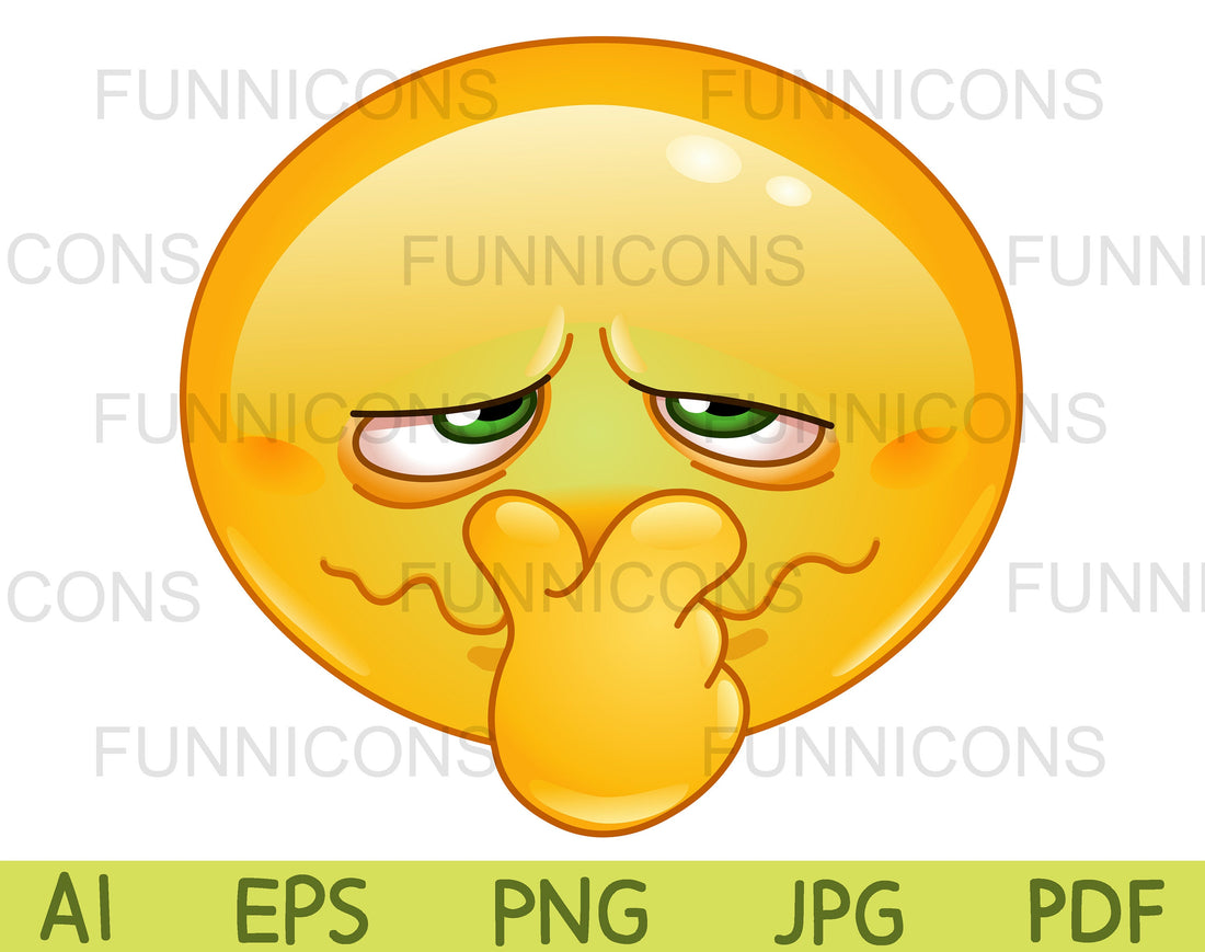 Emoji Plugging his Nose from a Bad Smell, Vector clipart stock.